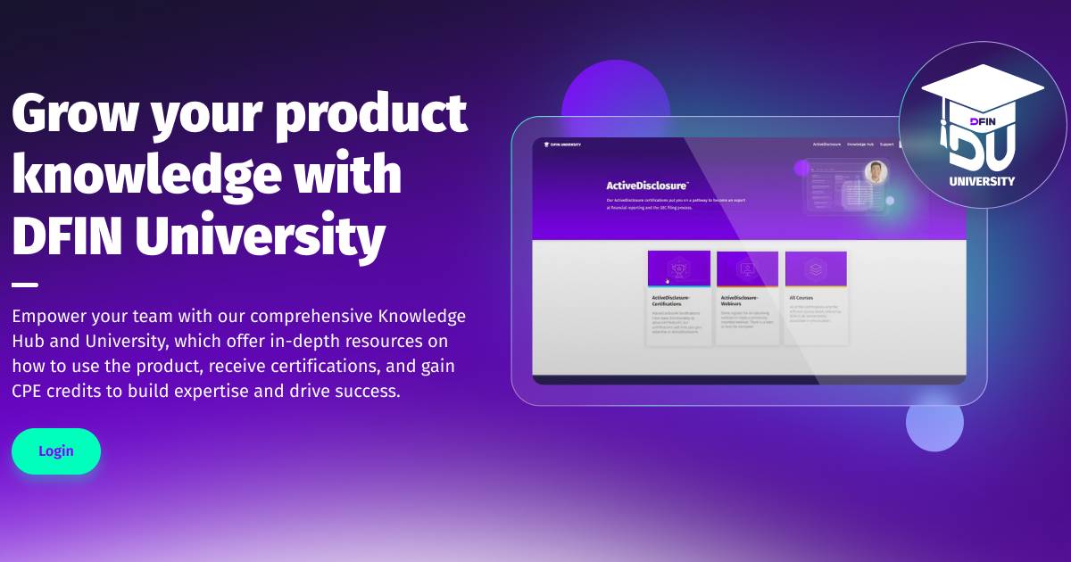 DFIN University | Product Certifications | Donnelley Financial ...